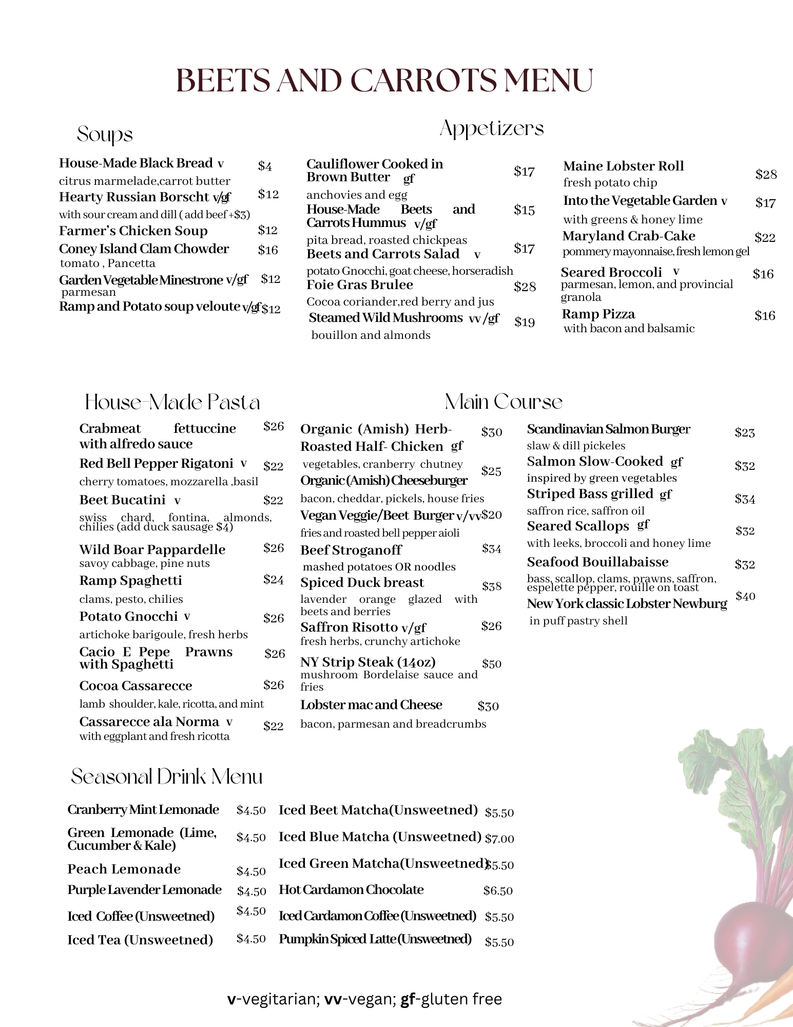 BEETS AND CARROTS RESTAURANT - Farm to Table Food, Organic
