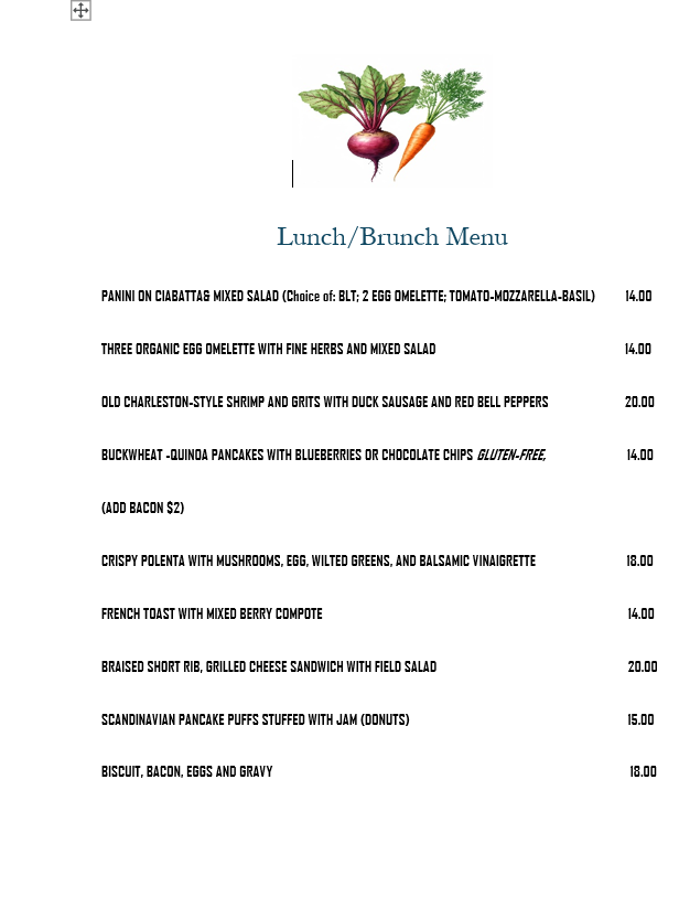 BEETS AND CARROTS RESTAURANT - Farm to Table Food, Organic