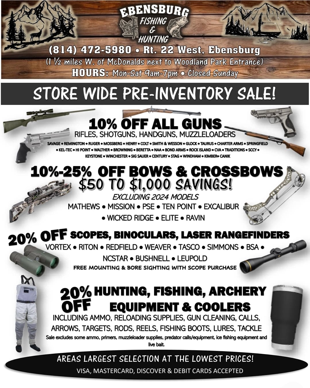 Ebensburg Fishing & Hunting - Sales, Ads, Advertising, Sales
