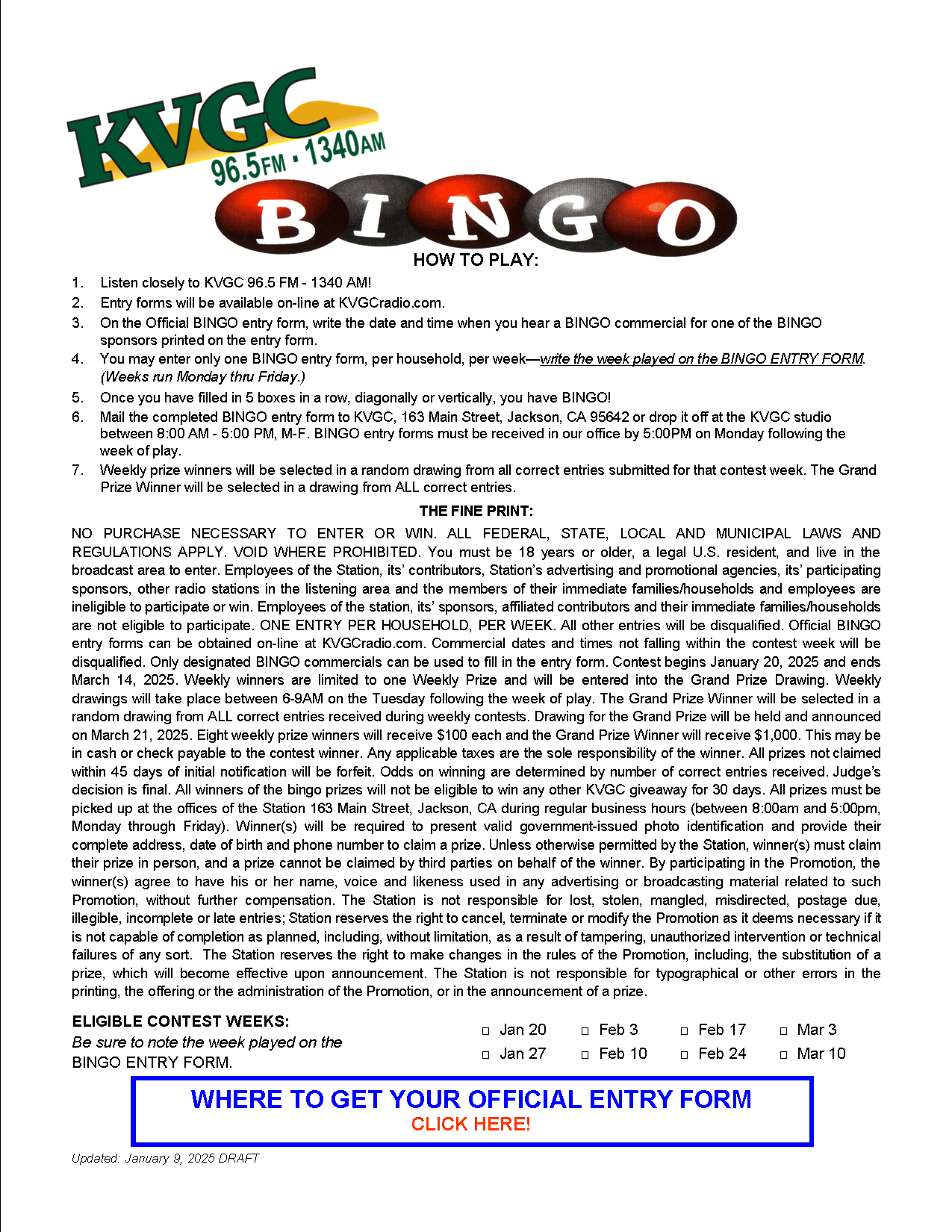 KVGC Radio 1340 AM & 96.5 FM - Radio Station - Jackson, California