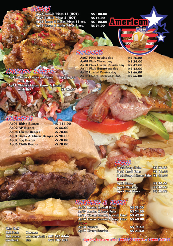 Windhoek Menus | Dial-A-Meal Namibia