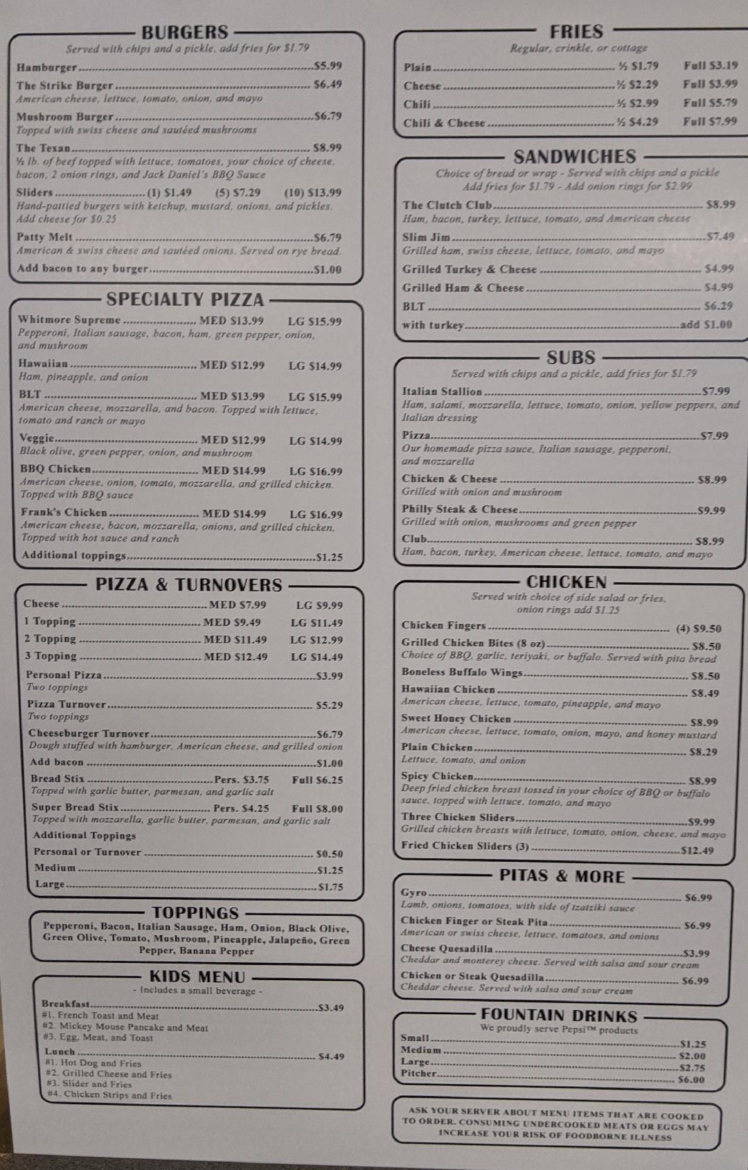 Food | Whitmore Lanes