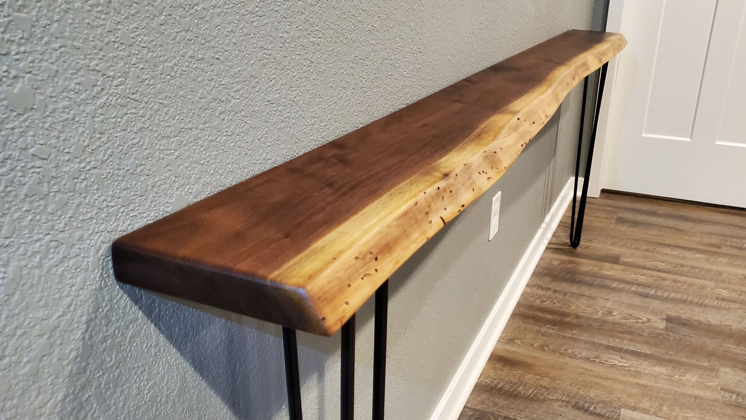 Walnut Live Edge Console Table
