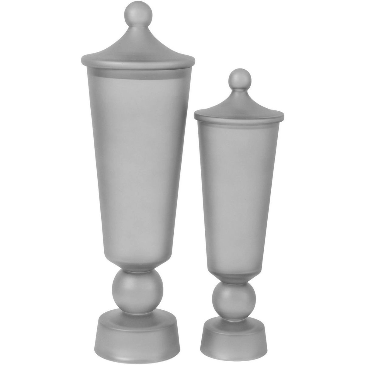 Nova Lidded Grey Glass Jar