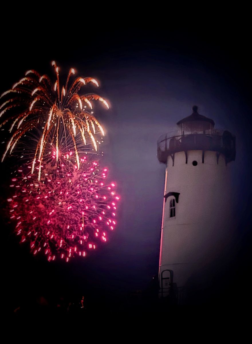 Edgartown Lighthouse "Lighthouse Firework 4" Fine Art Print