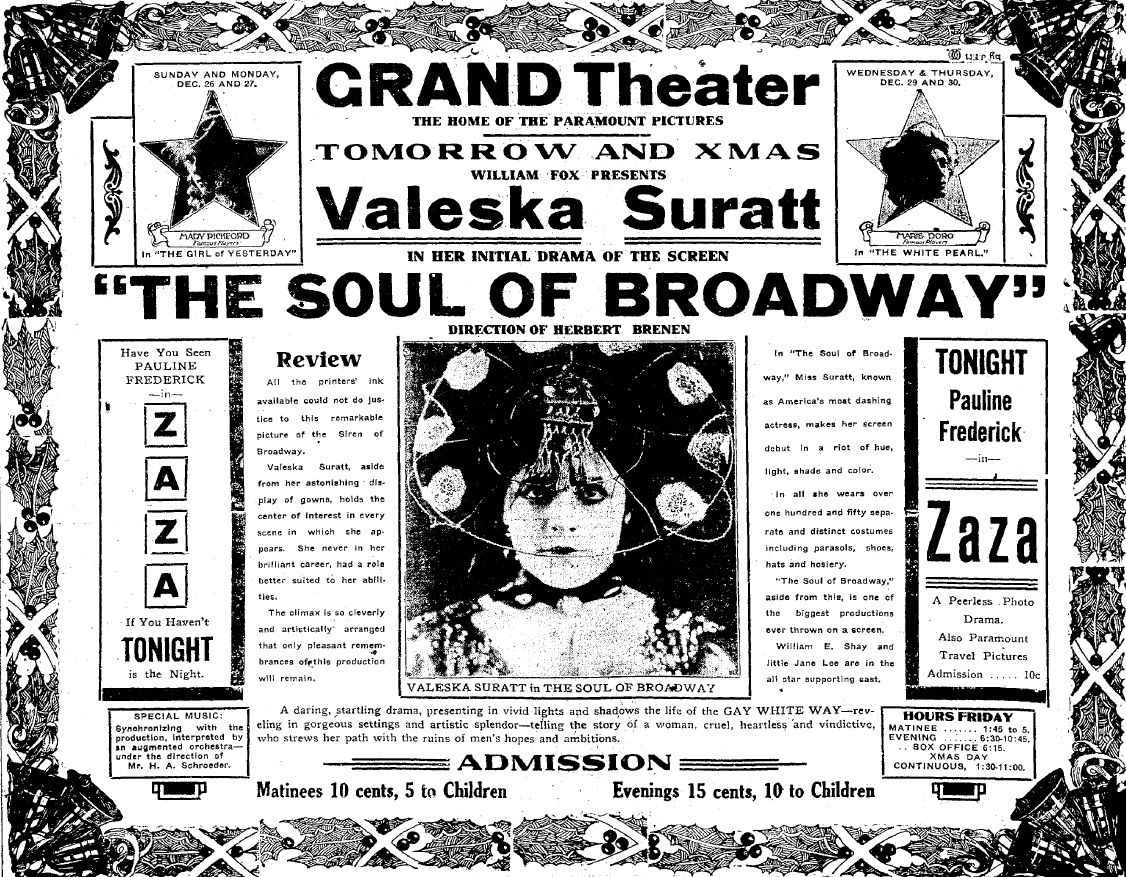 Soul of Broadway - newspaper ad