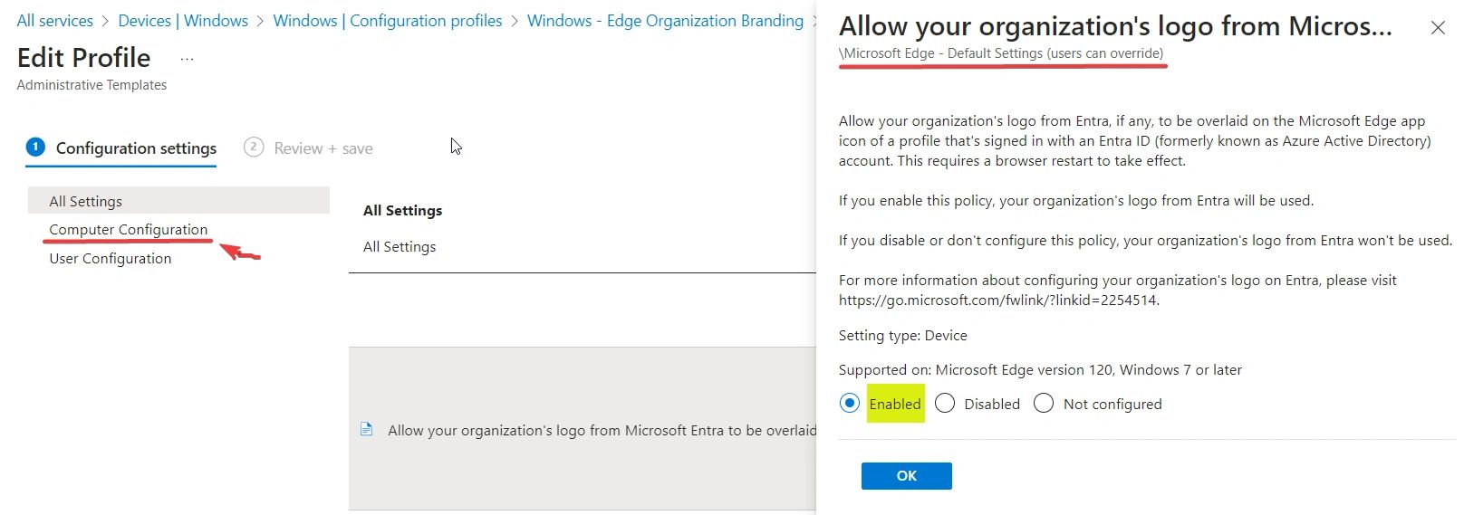 Branding Microsoft Edge with Intune