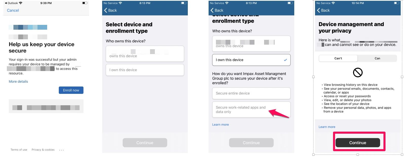Android and IOS/iPadOS Enrollment Experience