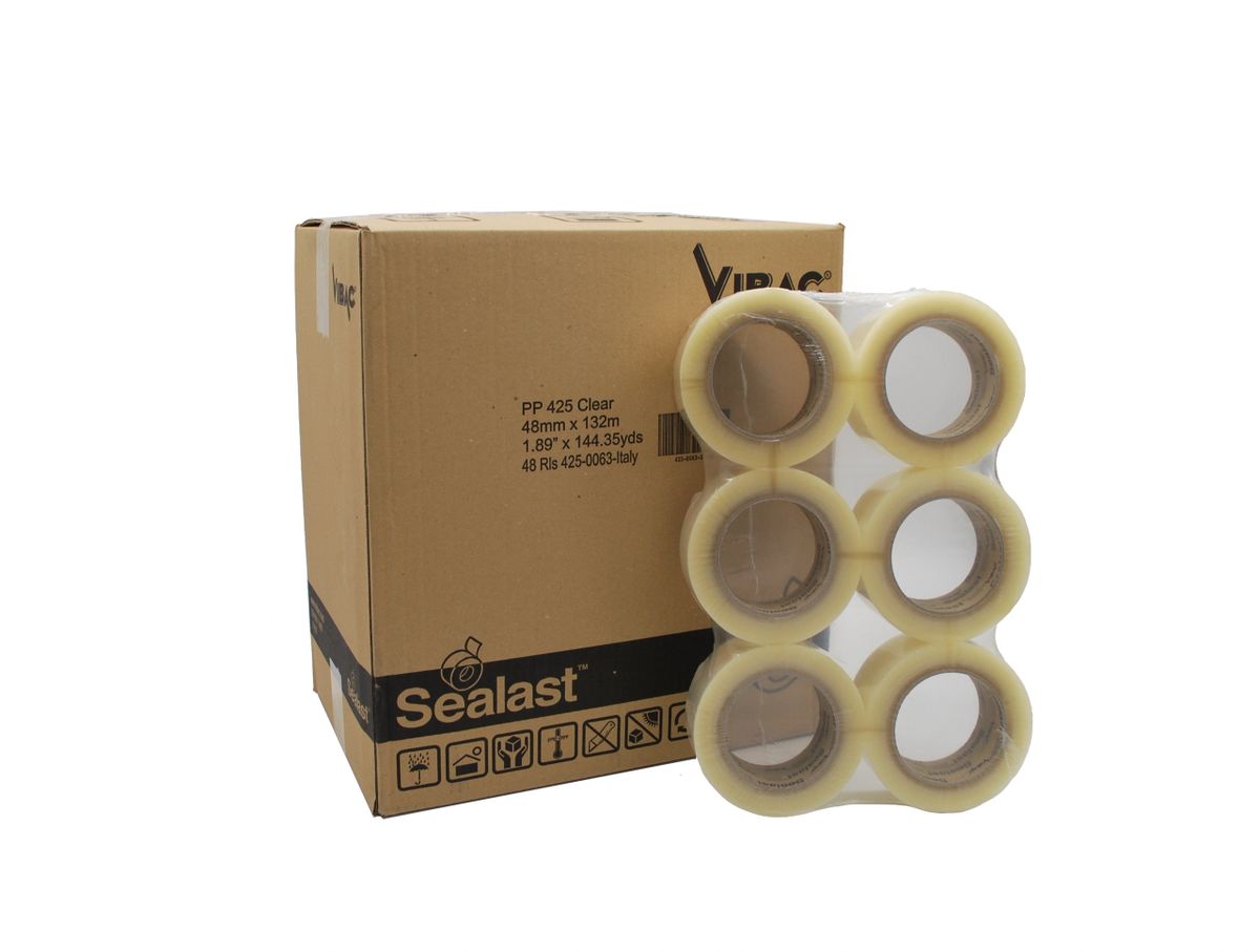Double clear moving tape box Sealast Vibac 48 rolls 2" x 132m