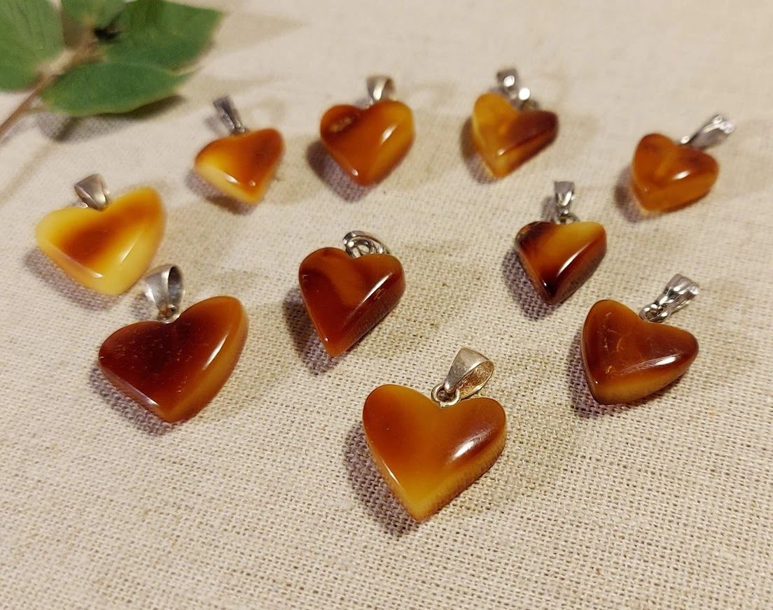 Absolute Incredible "Creme Brulee" Color Amber Heart Pendants ♥️ Your ...