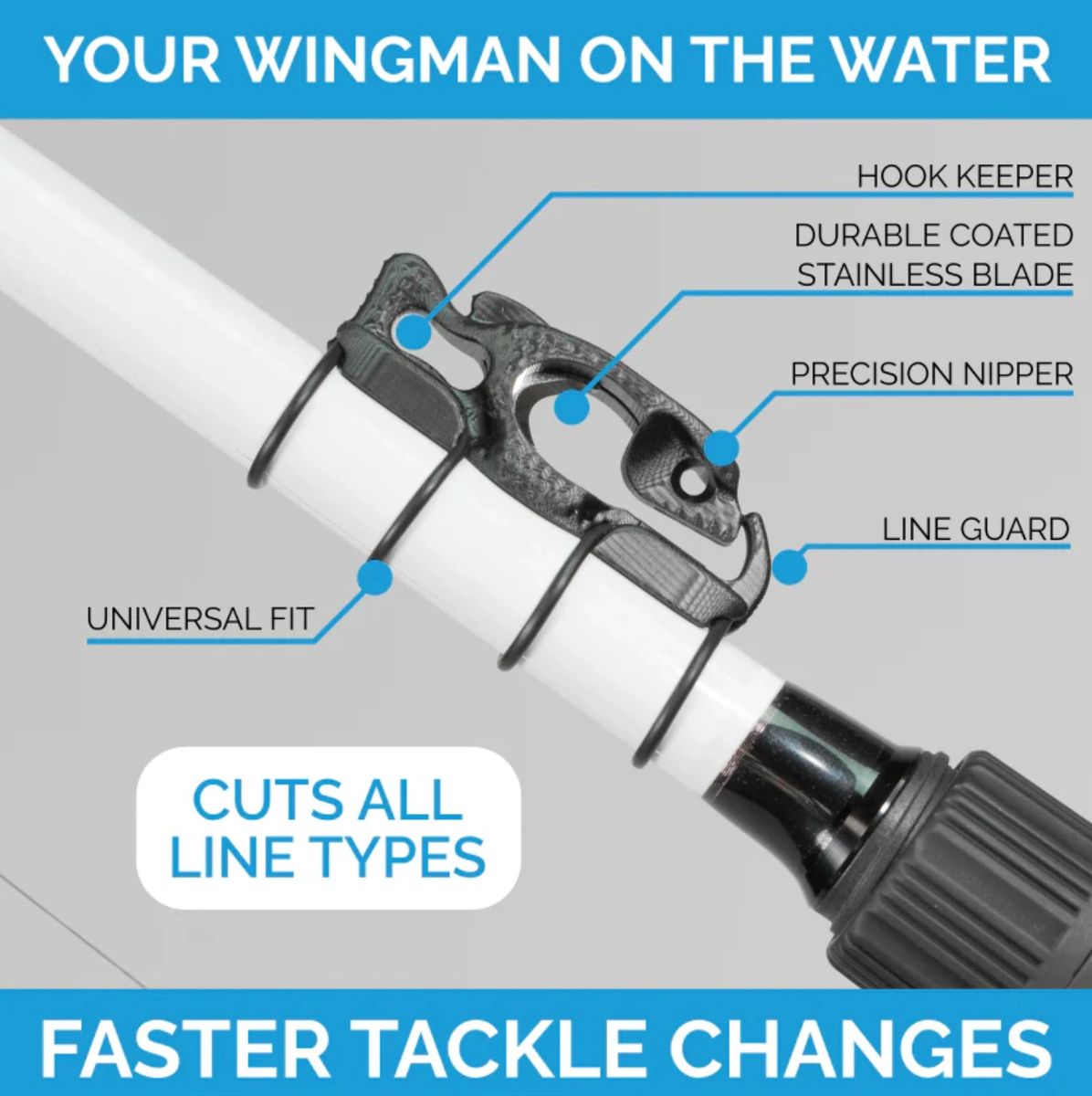 FinMan® Multitool - Rod Mounted Line Cutter and Hook Keeper
