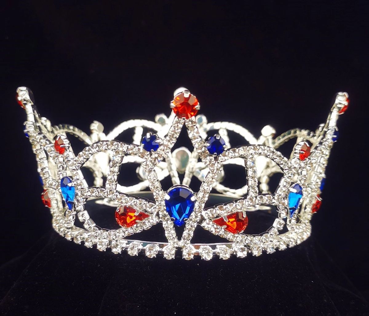 FIRECRACKER RED AND BLUE ROUND CROWN