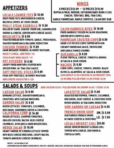 Locals Restaurant & Pub - Menu, Gallery