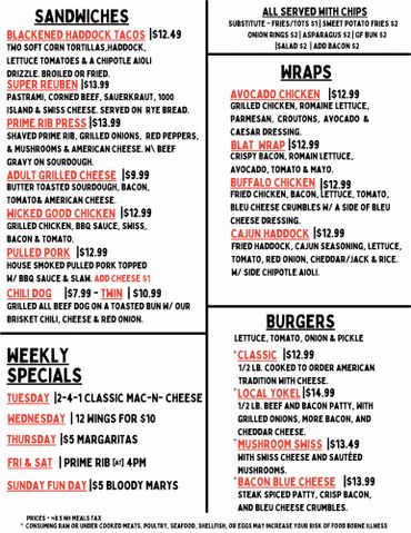 Locals Restaurant & Pub - Menu, Gallery