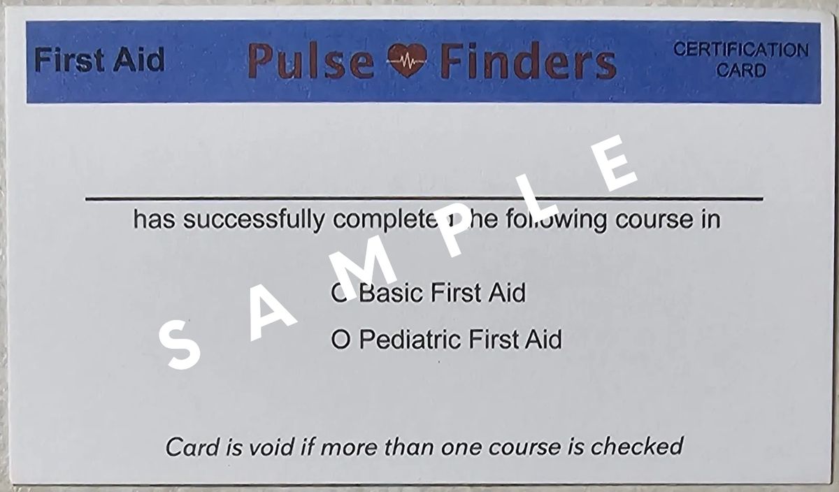 First Aid Replacement Card