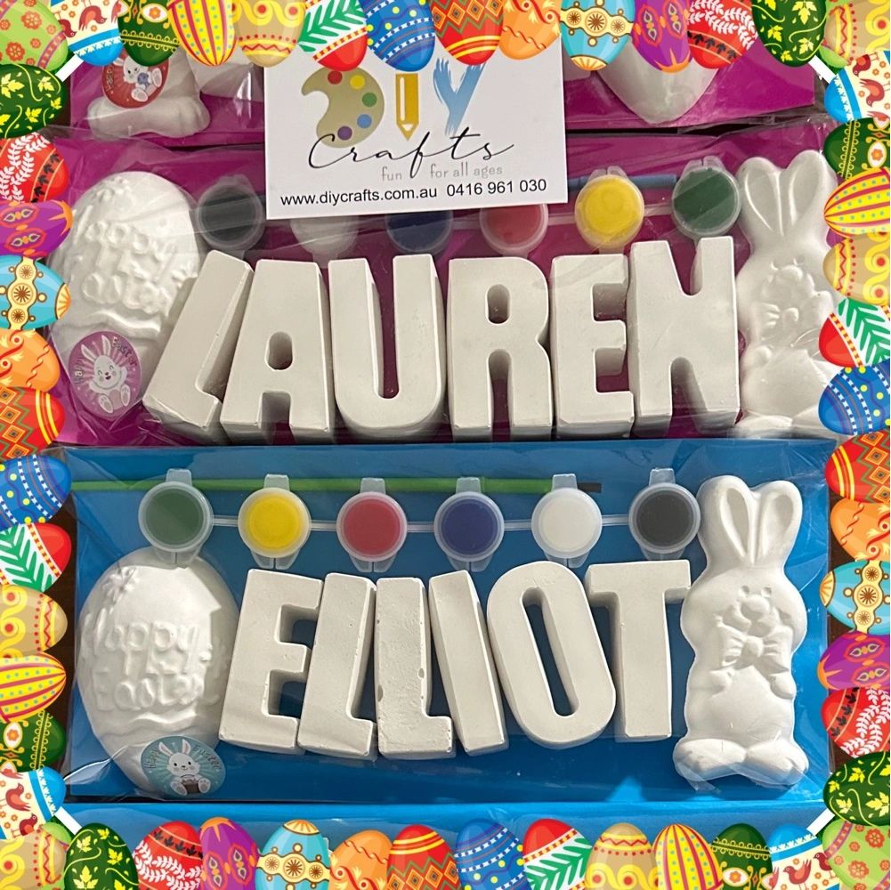 Easter personalised Name Plaster Painting Pack