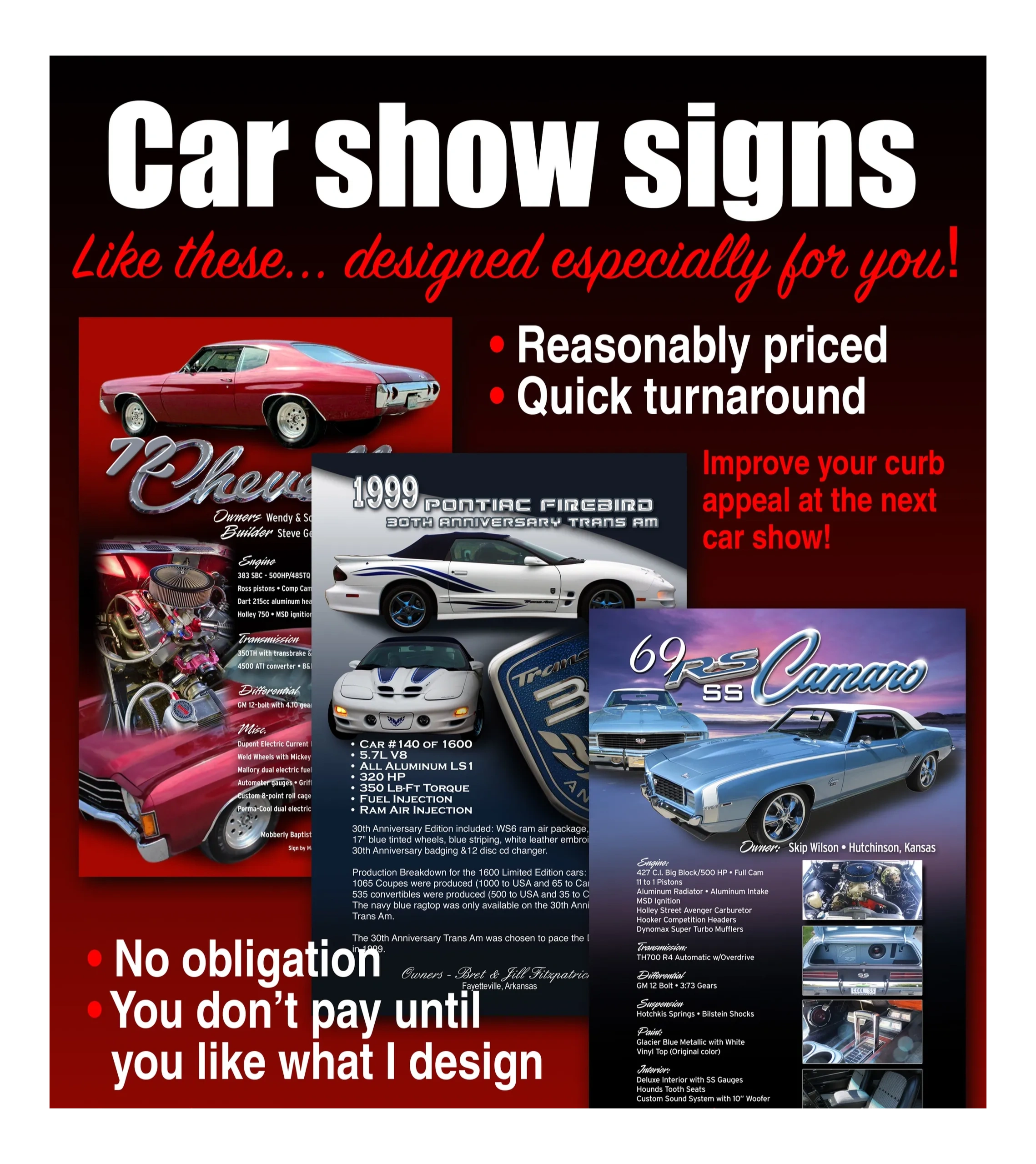 SAMPLES OF CAR SHOW SIGNS