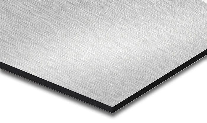 Aluminium Composite Panel - Brushed Silver / Monument Grey 3mm