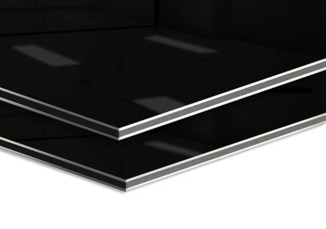 Gloss Black / Gloss Black 3mm thick - Aluminium Composite Panel