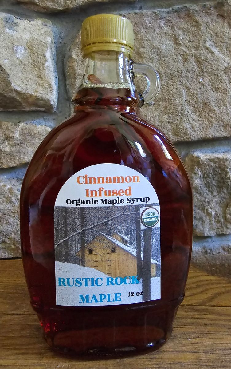 Organic Cinnamon Infused Pure Pennsylvania Maple Syrup 12oz