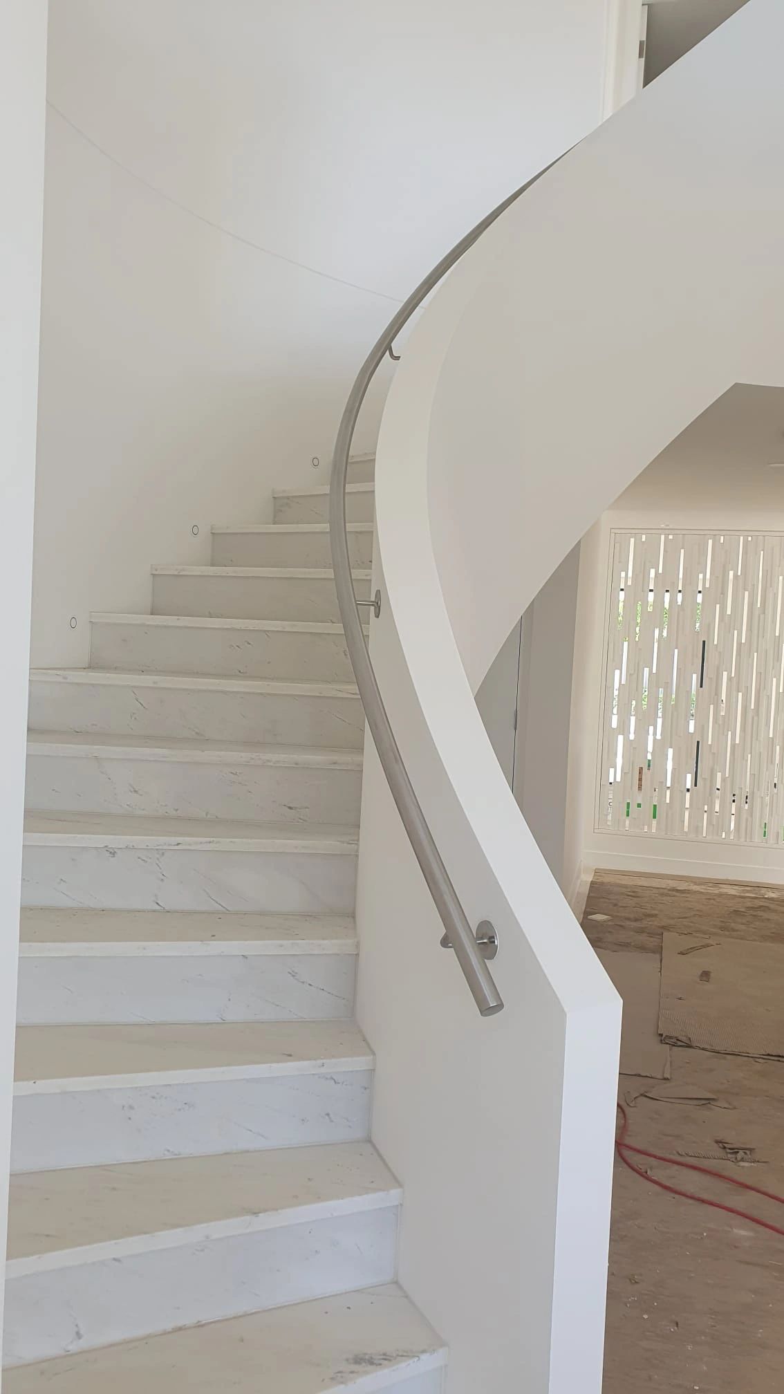 Stainless steel curved handrail
