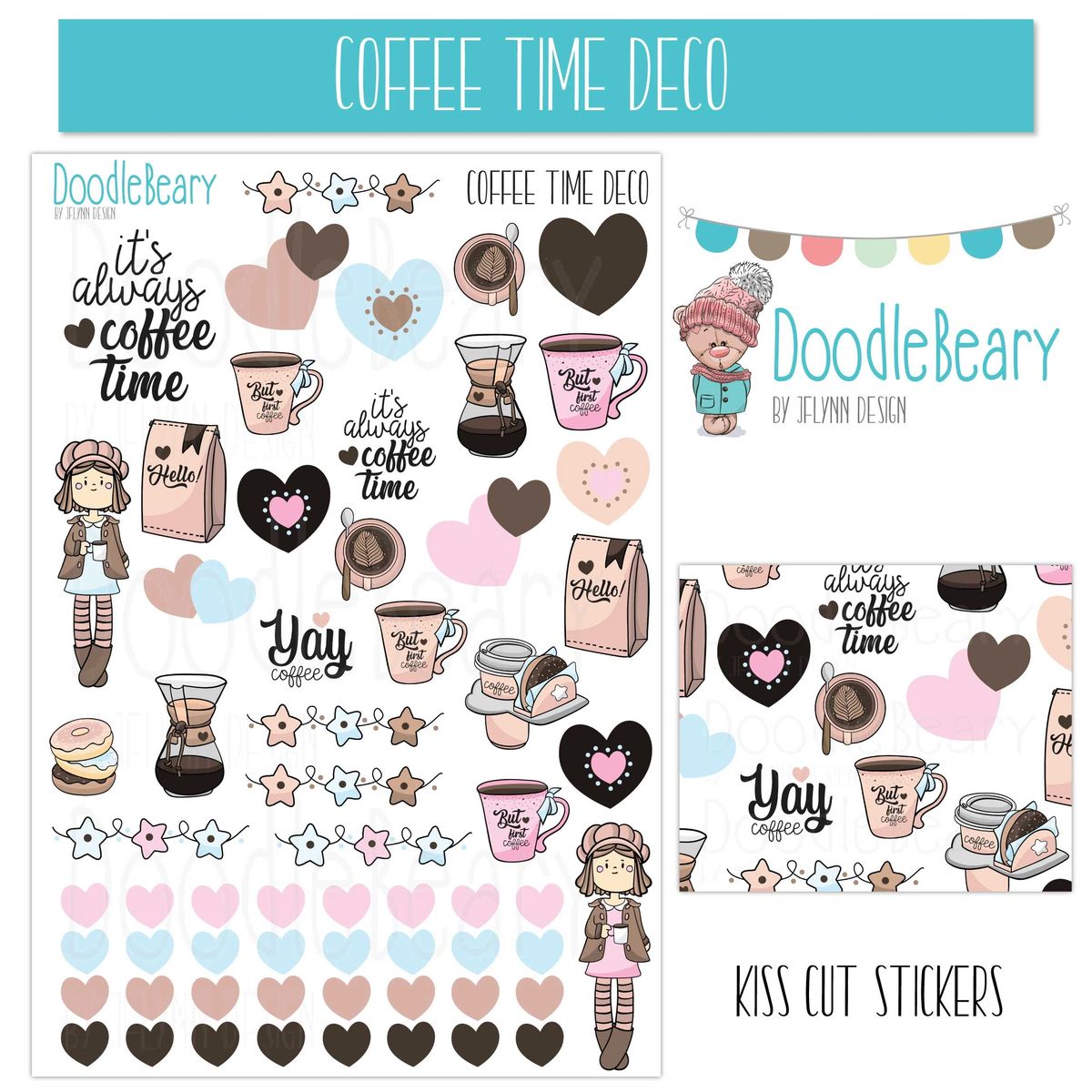 Coffee Time Deco planner stickers
