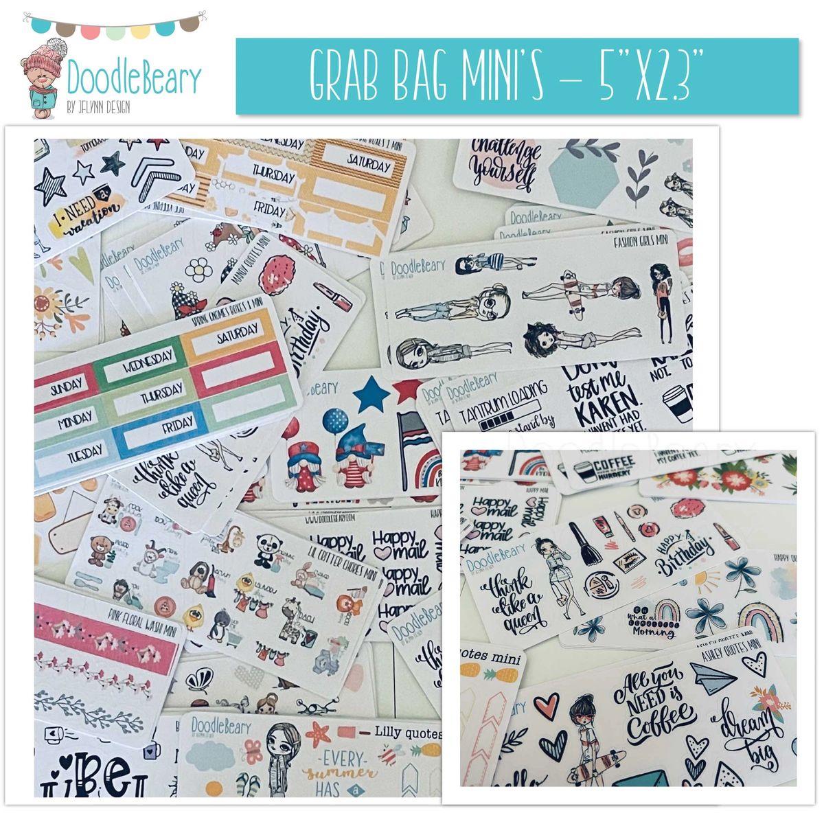 20 Mini Sheet Grab Bags Planner Stickers