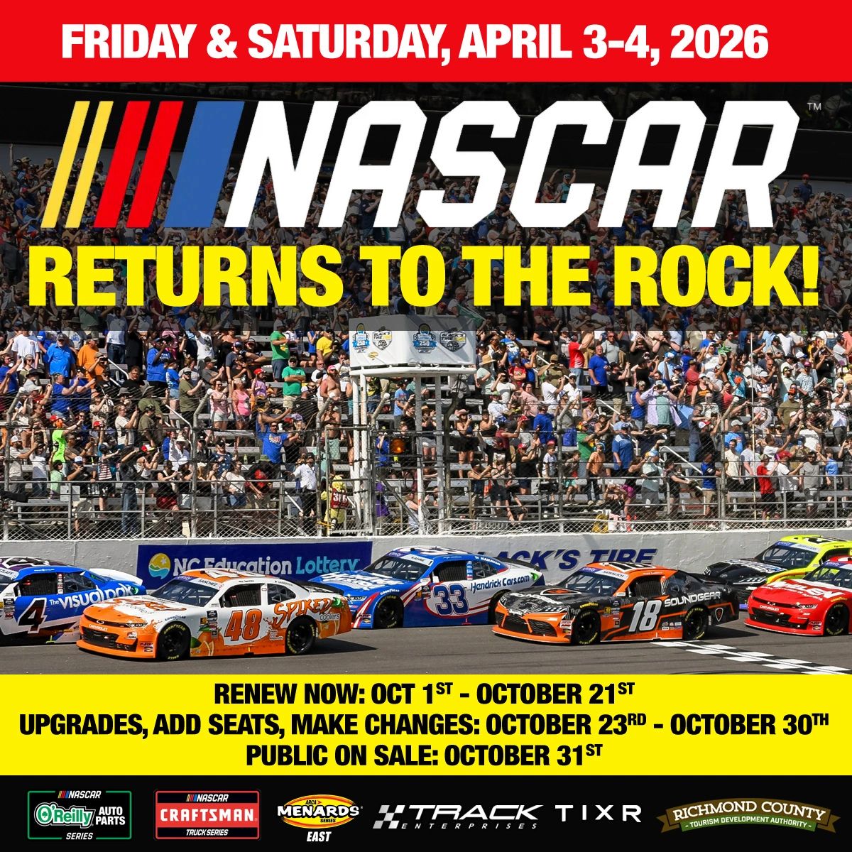 NASCAR back at The Rock April 2026!