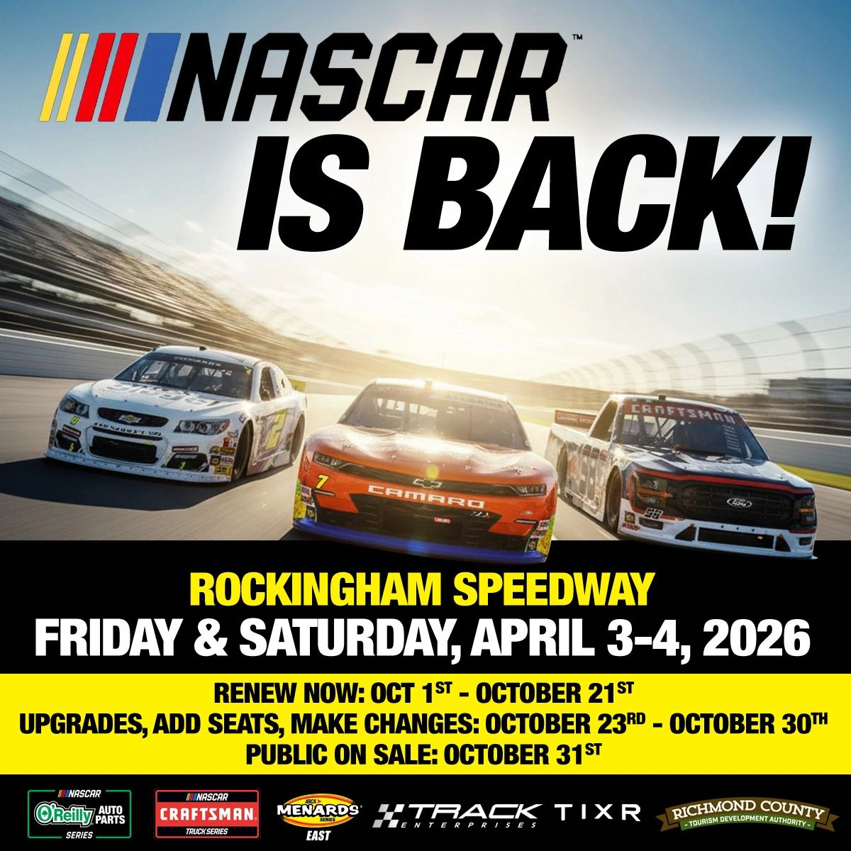 RENEWALS for NASCAR at The Rock 2026