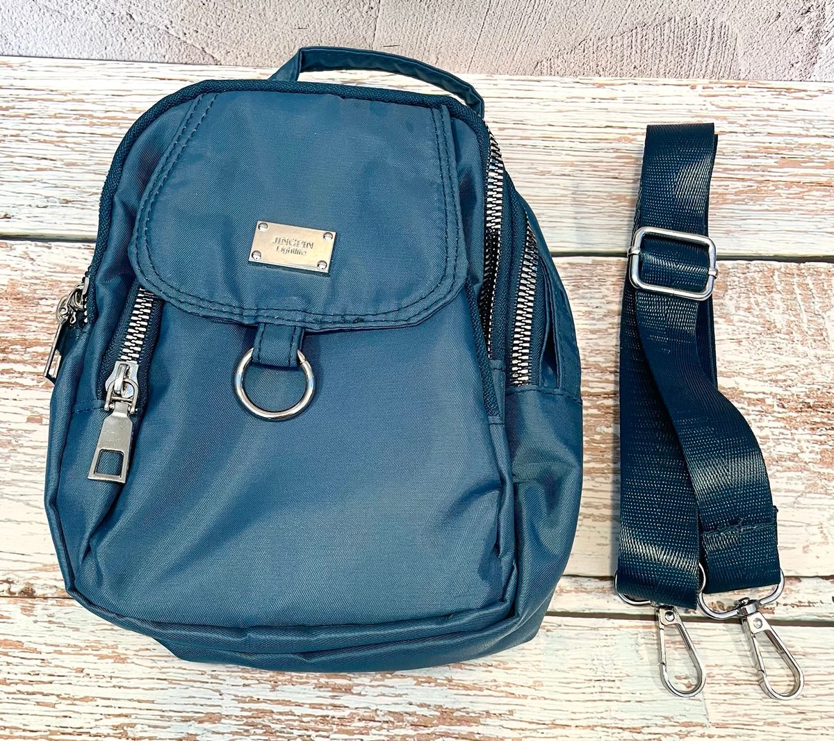 Small Crossbody Blue Nylon Backpack Purse