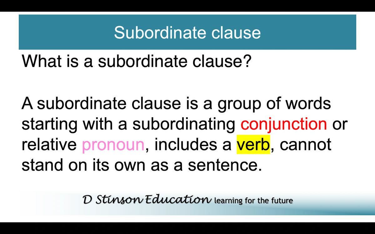 Subordinate Clause revision