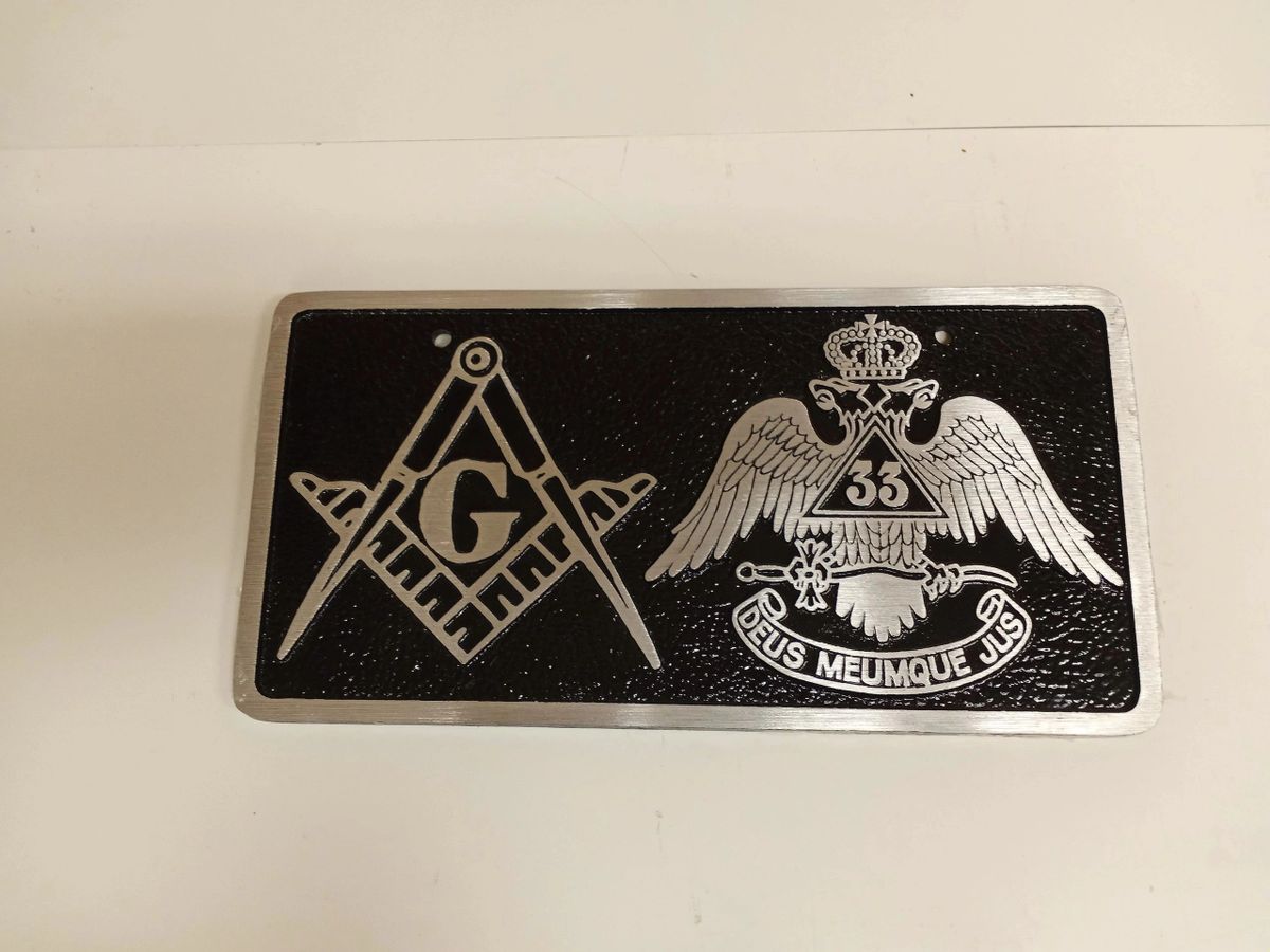 Double Emblem License Plate