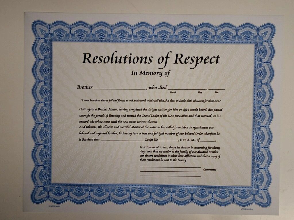 Resolutions Of Respect