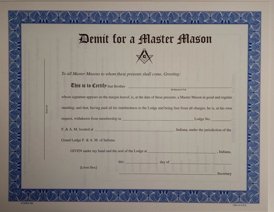 Demit Certificate