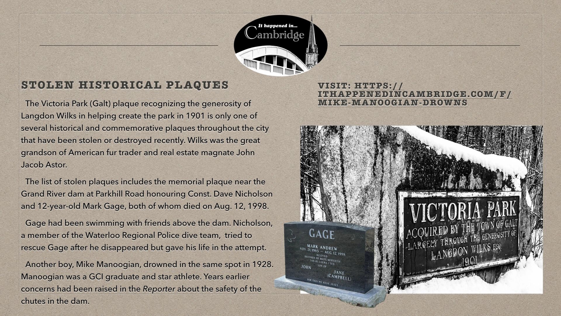 Historical plaques stolen in Cambridge