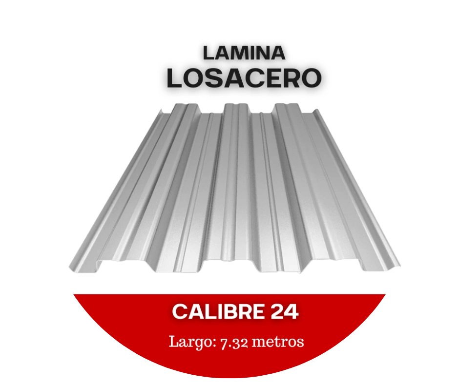 Lamina LOSACERO CAL.24 SECC.25 A 7.32 m