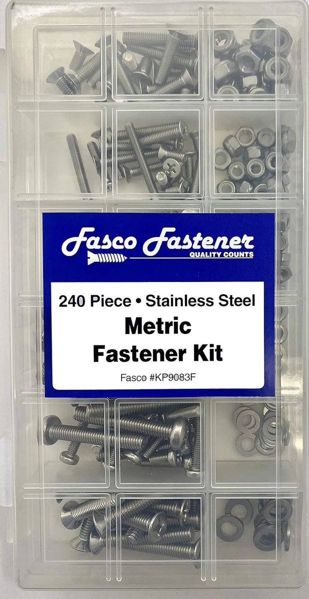 Metric Fastener Kit - Assorted Fasteners 240 Pieces - Multiple Parts Sizes