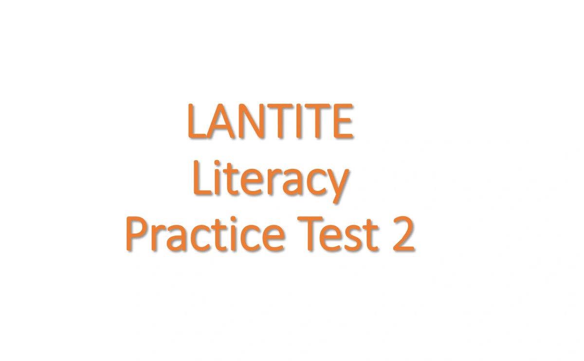 LANTITE Literacy Practice Test 2