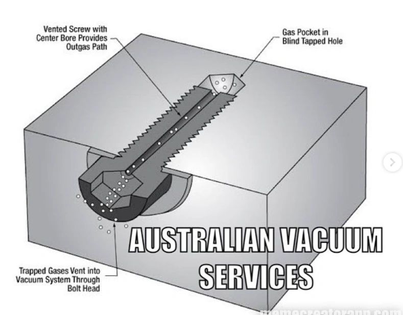 Vented screws for vacuum systems