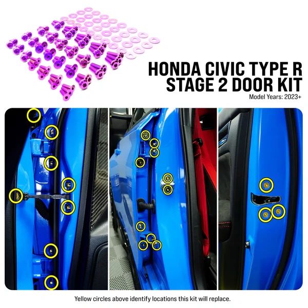 Dress Up Bolts Stage 2 Titanium Hardware Door Kit: 2023+ Honda Civic ...