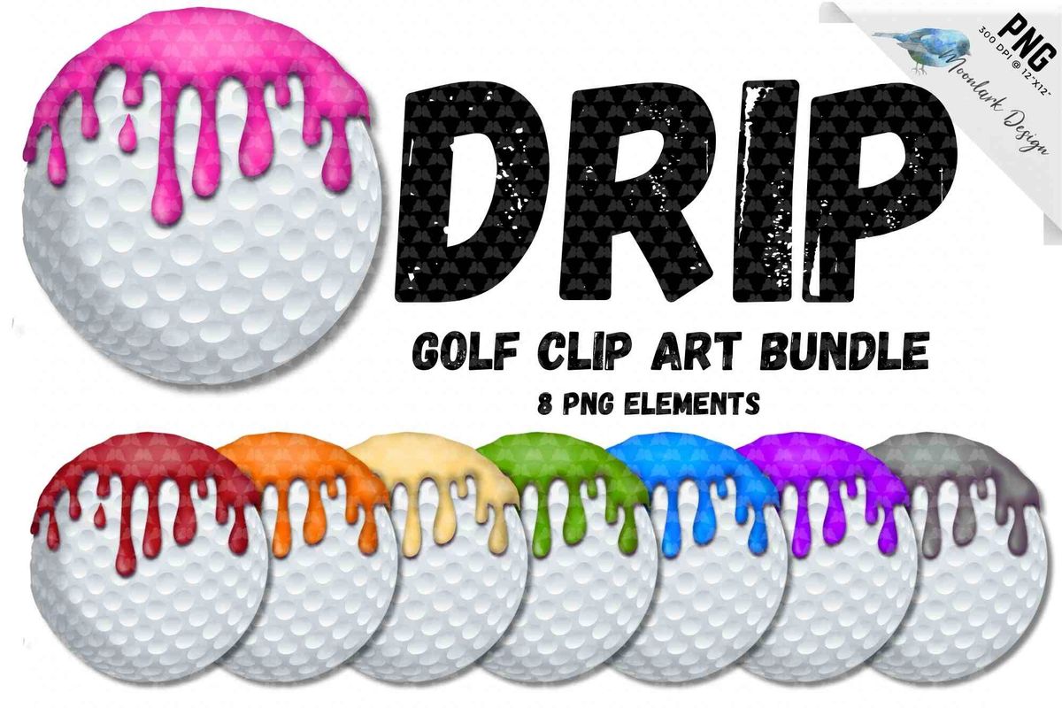 Golf Drip Clip Art, 8 PNG files