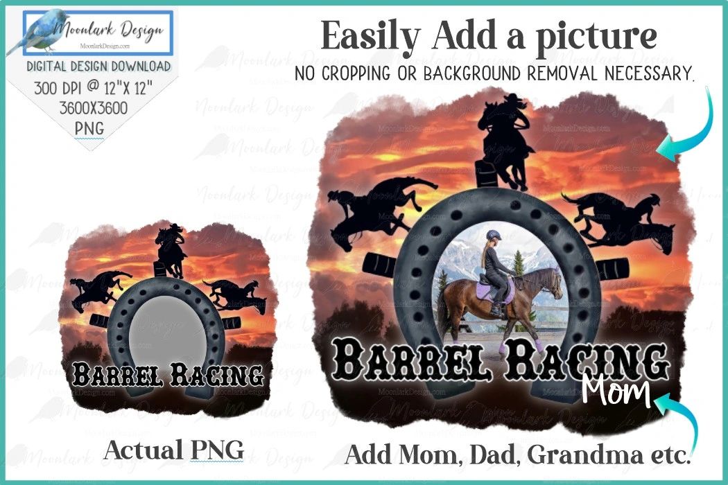 Barrel Racing Add a Picture PNG Sunset