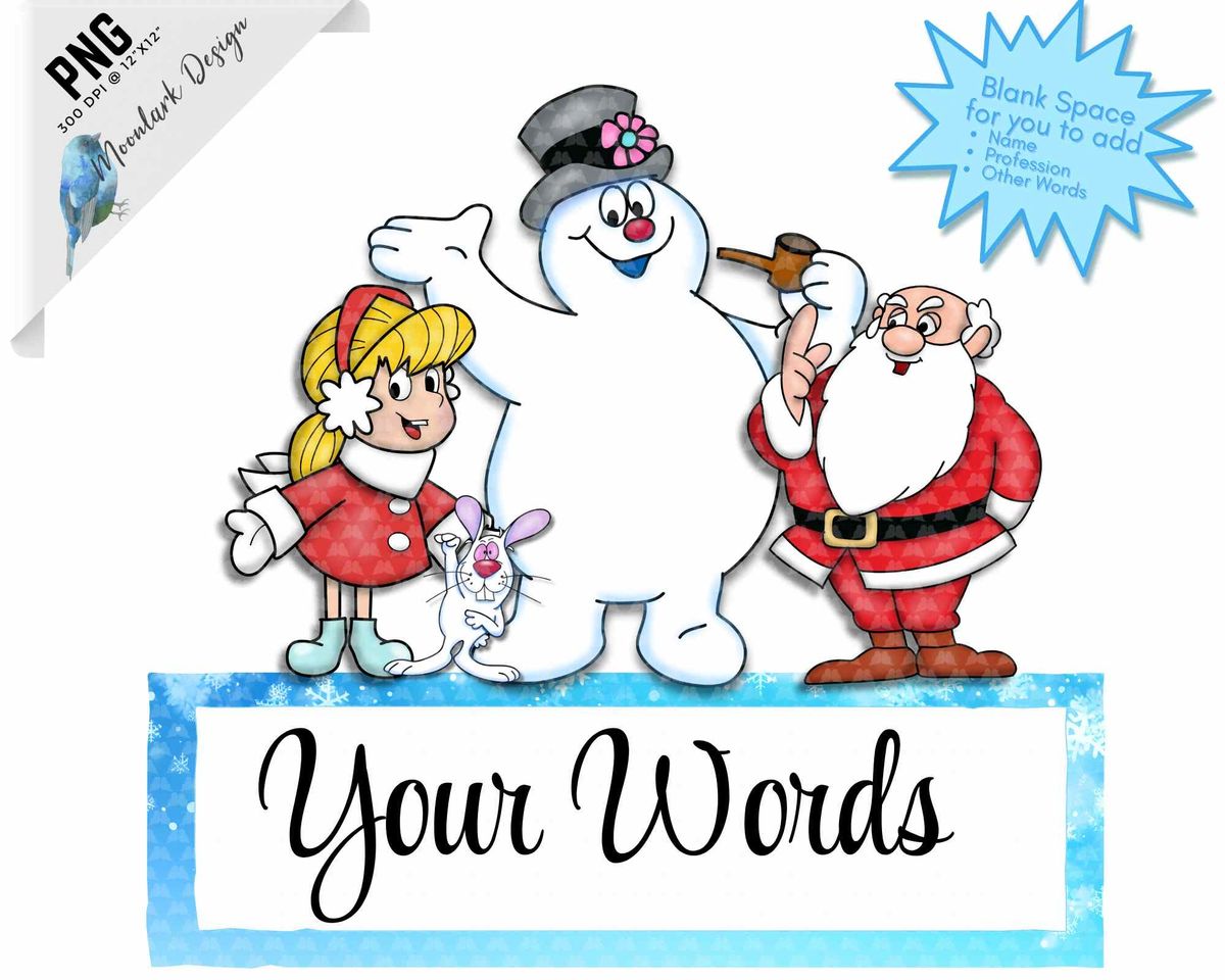 Frosty Name Plate, Blank Space for your words, PNG Plus Sleeve Design ...