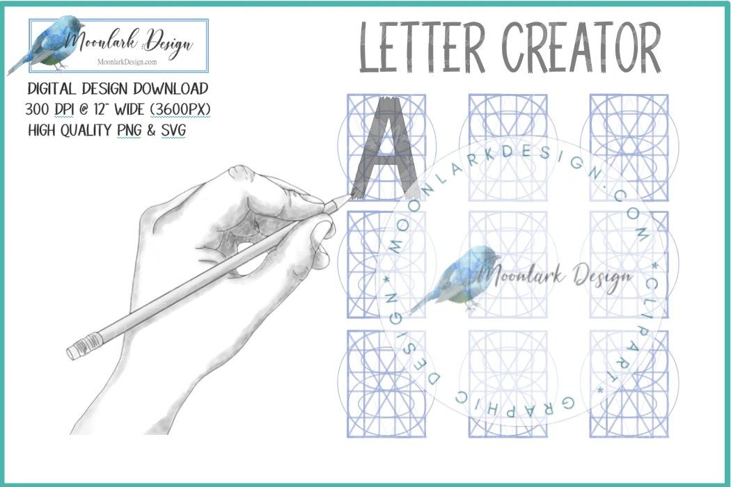 Letter Creator Template - create your own letters using this guide PNG