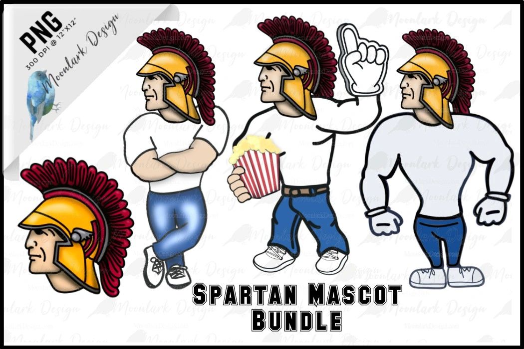 Spartan Mascot Bundle PNG