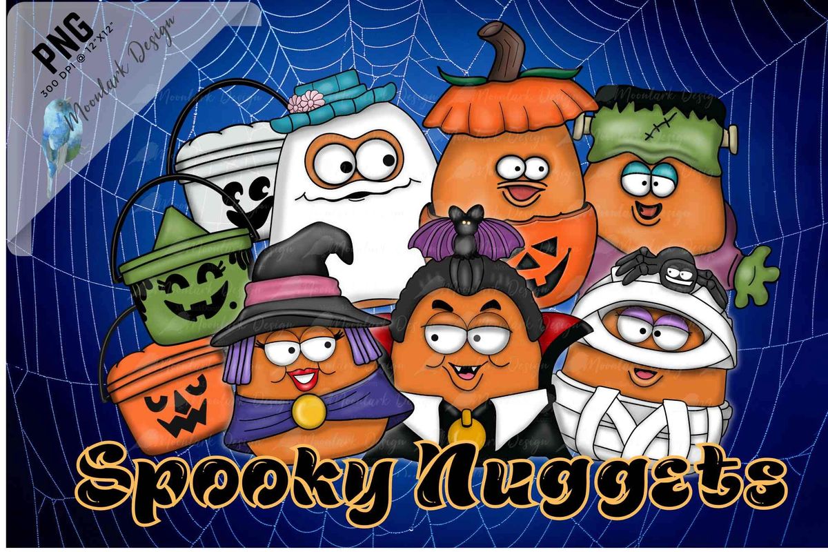 Spooky Nuggets 9 PNG Clip Art files, Halloween