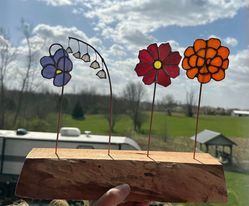 Family Garden stained glass flowers