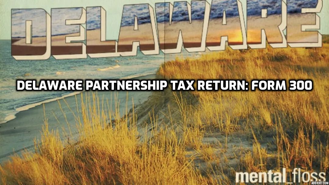 FAQs about Delaware Partnership Tax Return: Form 300