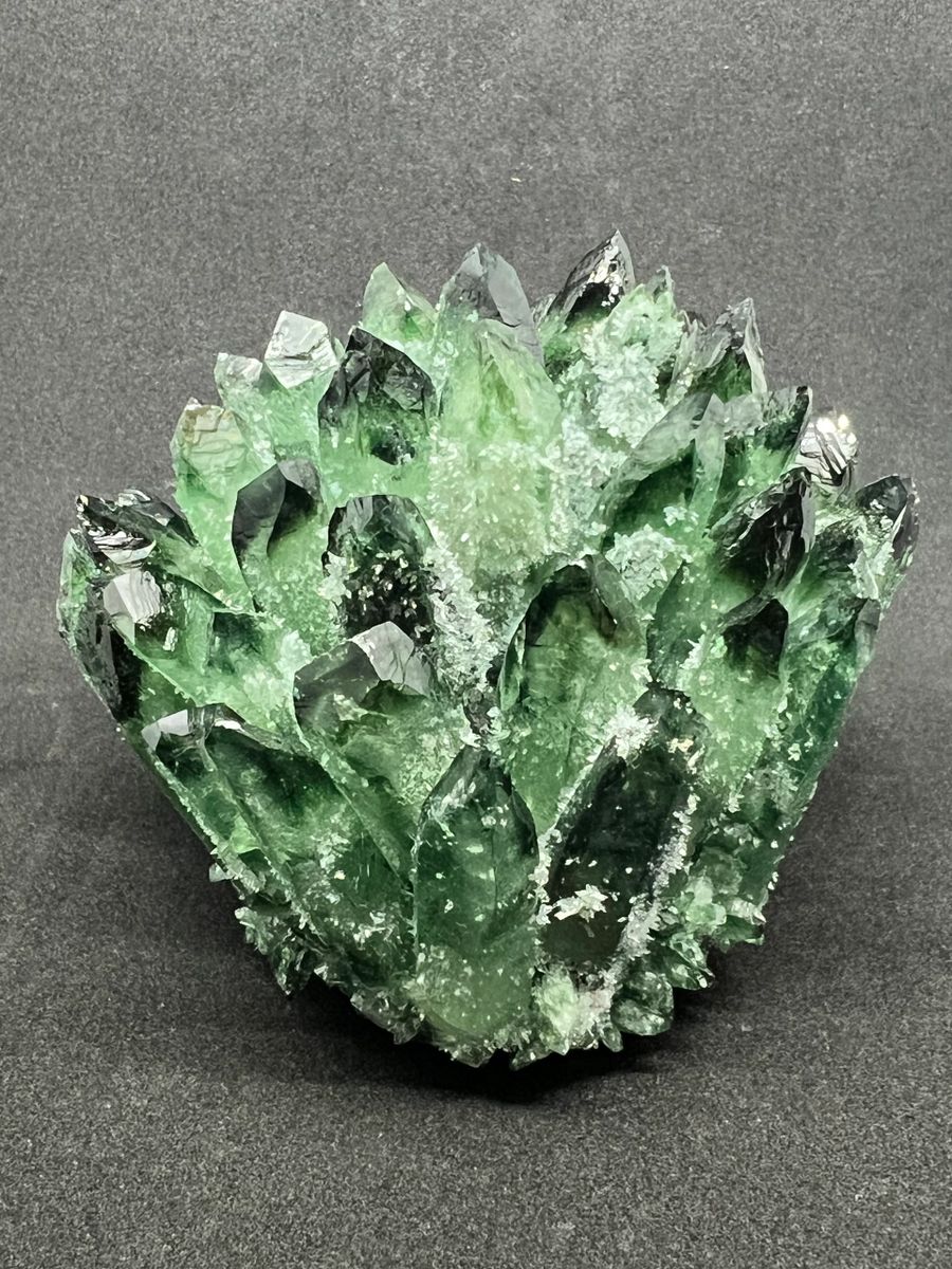 Green Phantom Quartz Cluster