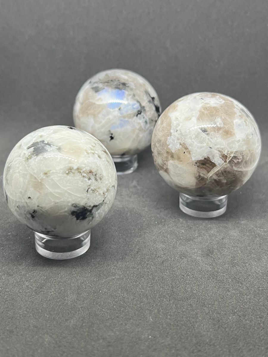 Rainbow Moonstone Spheres